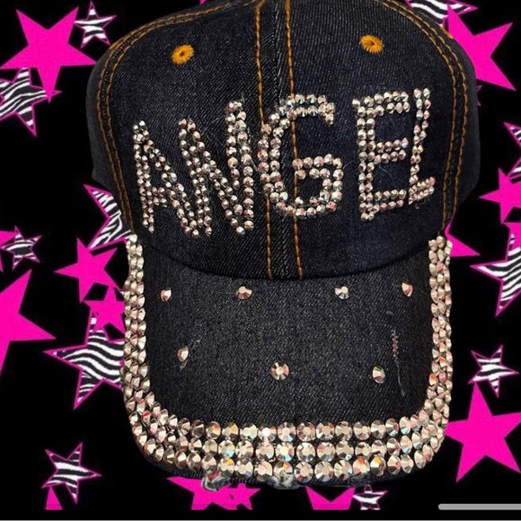 Accessories | Blingy Hat Trashy Y2k Aesthetic 200s Rhinestone Denim Hat ...